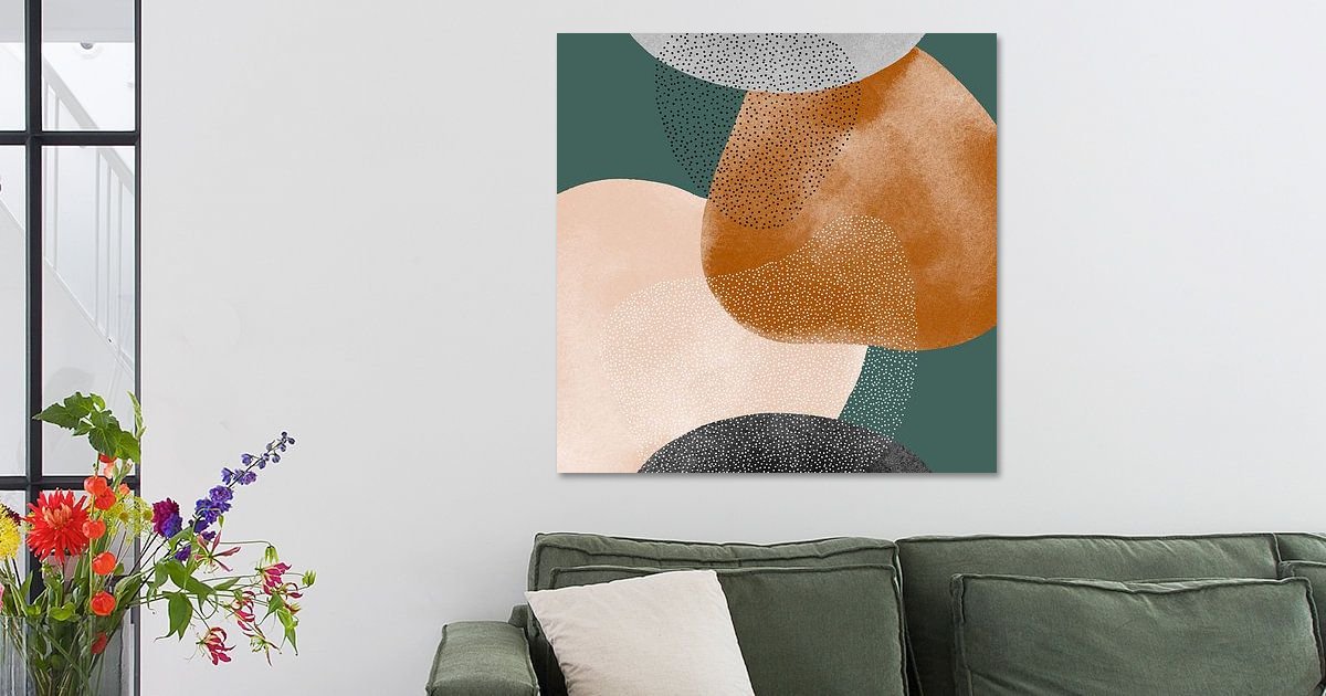 Modern abstract aquarel in aardetinten van Studio Allee op canvas, behang en meer